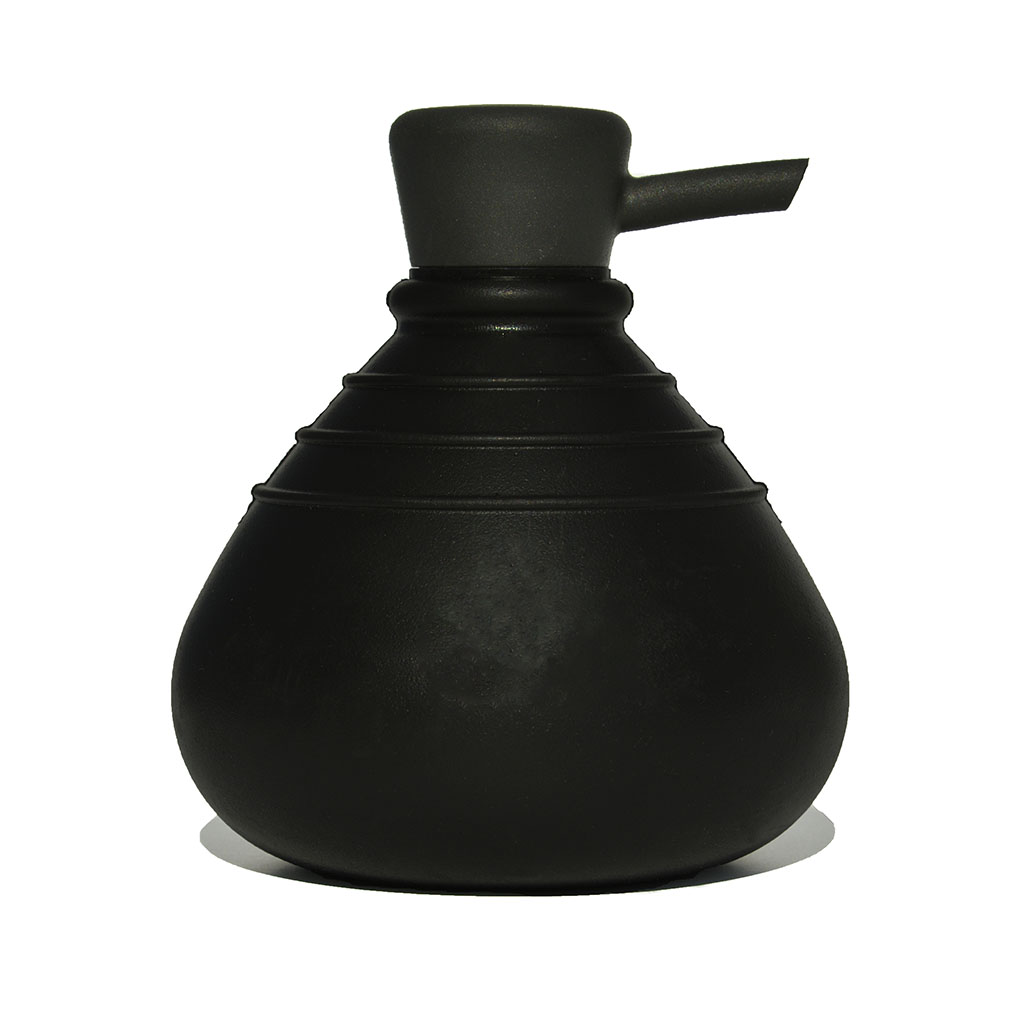 zeepdispenser SoapBelly zwart met zwarte dop - Handig Cadeau
